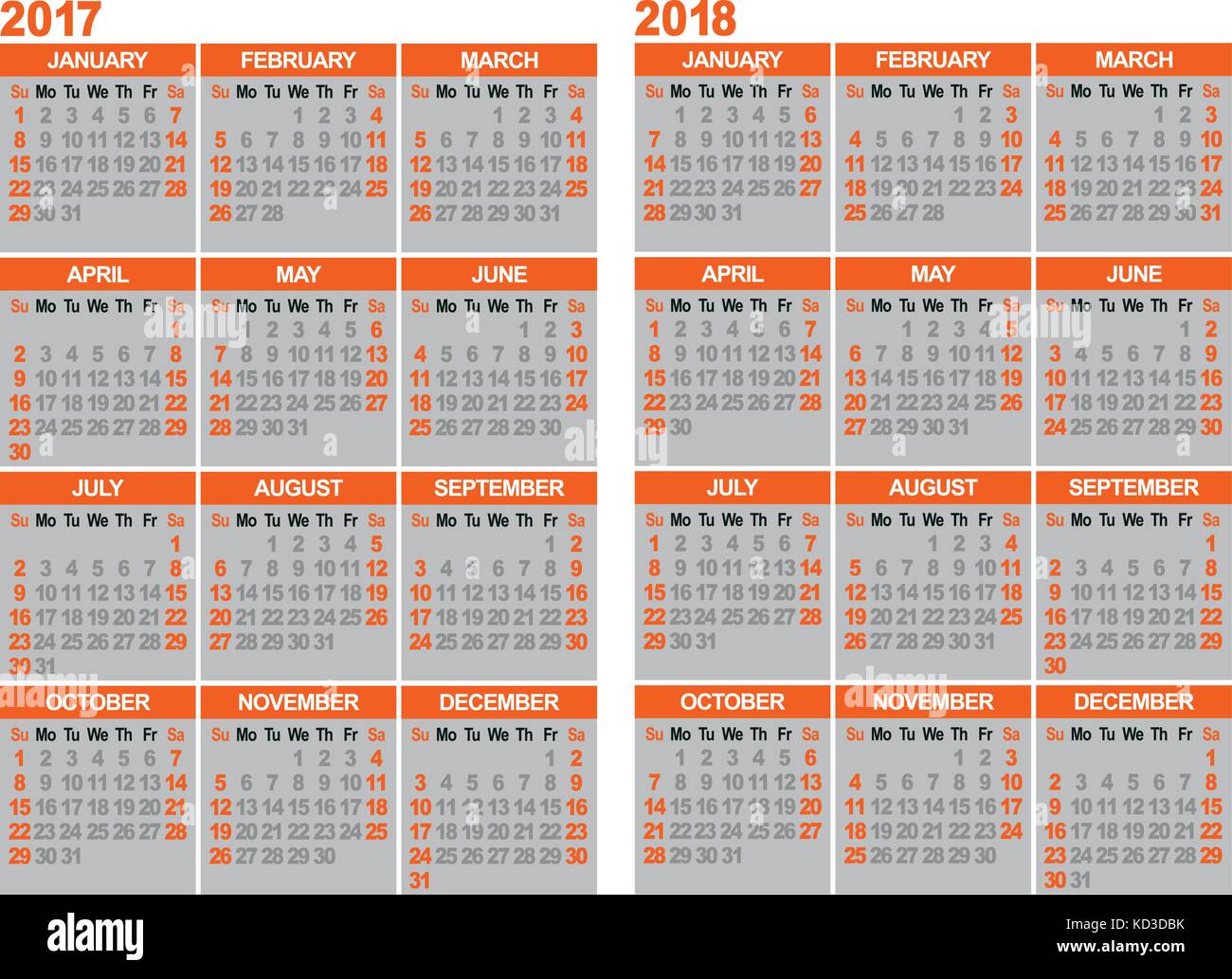 2018 year planner vector vectors hi-res stock photography and images ...