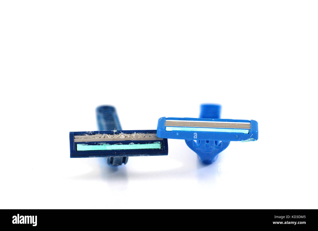 used shaving razor on a white background,image of Stock Photo - Alamy