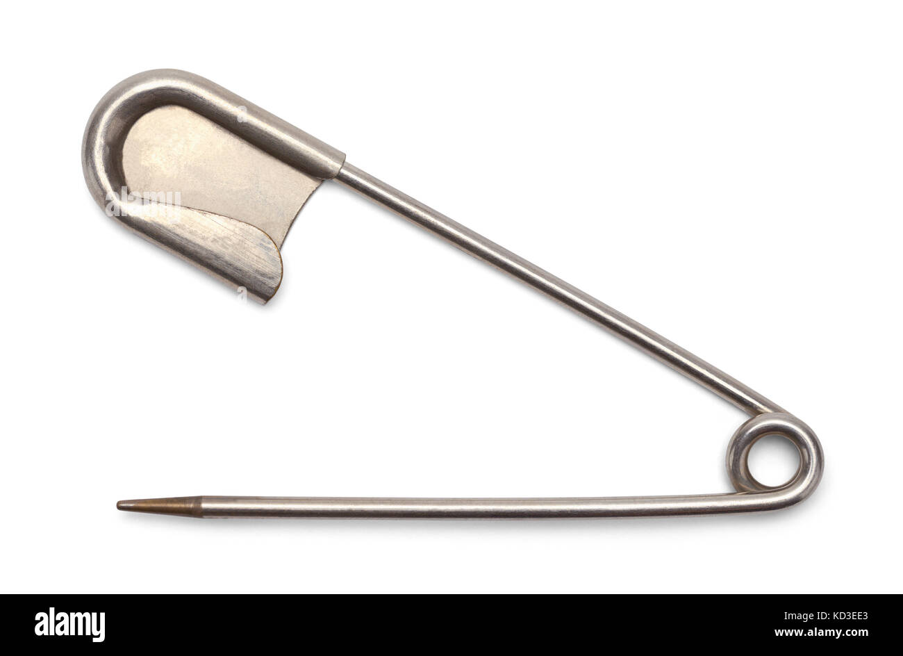 Large Vintage Open Diaper Pin Isolated on a White Background Stock ...