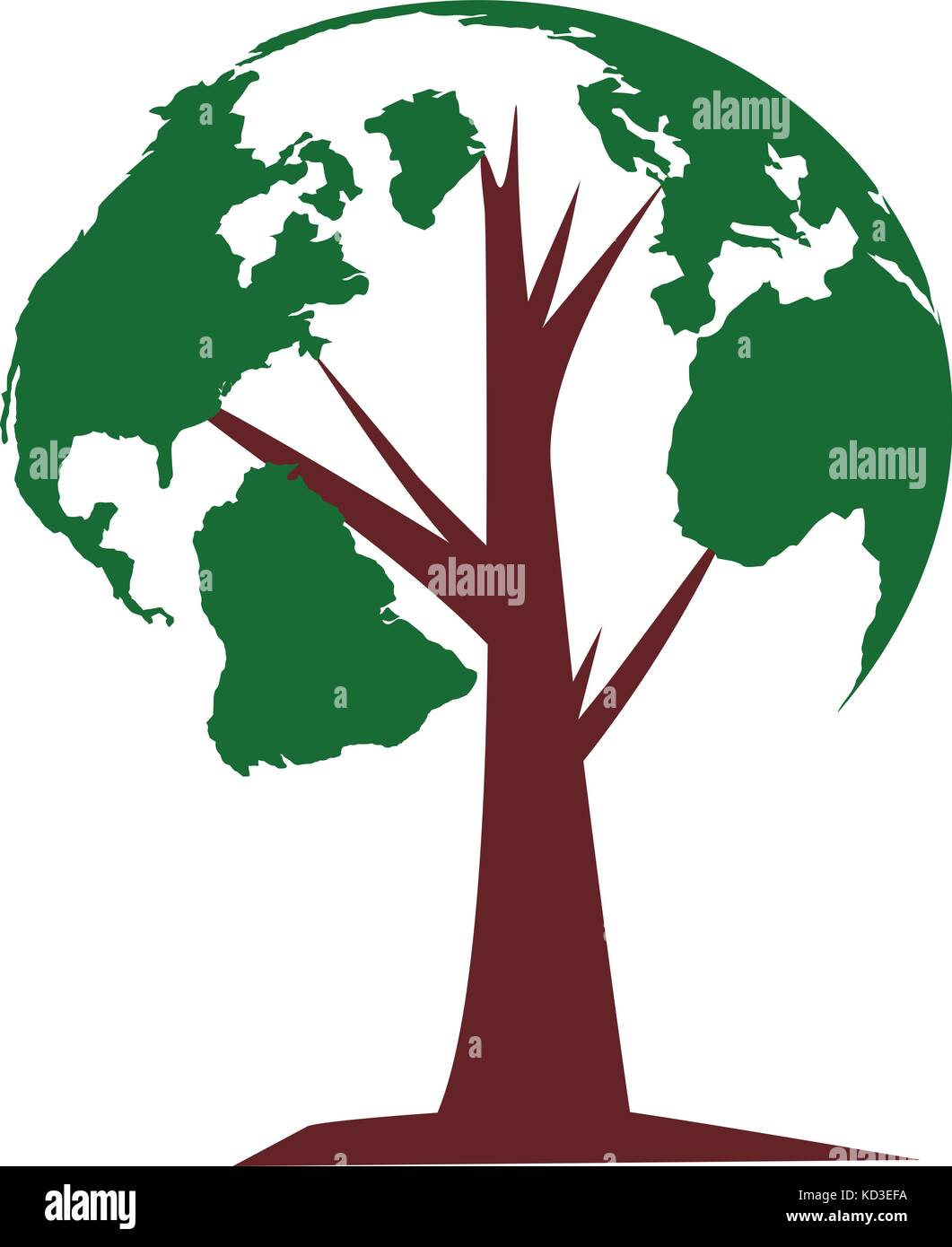 Image earth planet growing in Stock Vector Images - Alamy