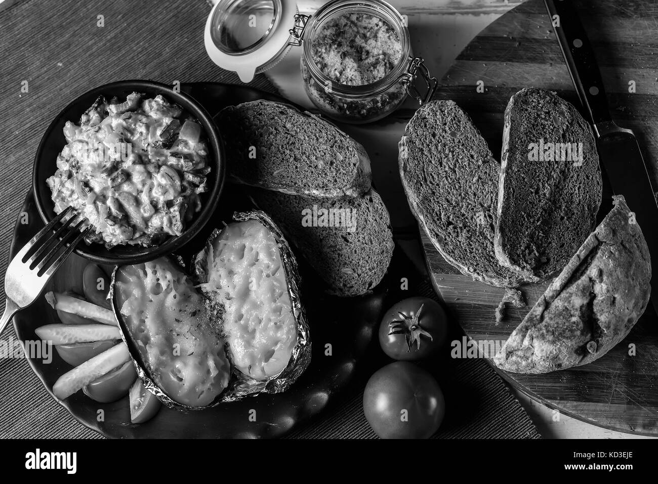 Tomatoes mushrooms Black and White Stock Photos & Images - Alamy