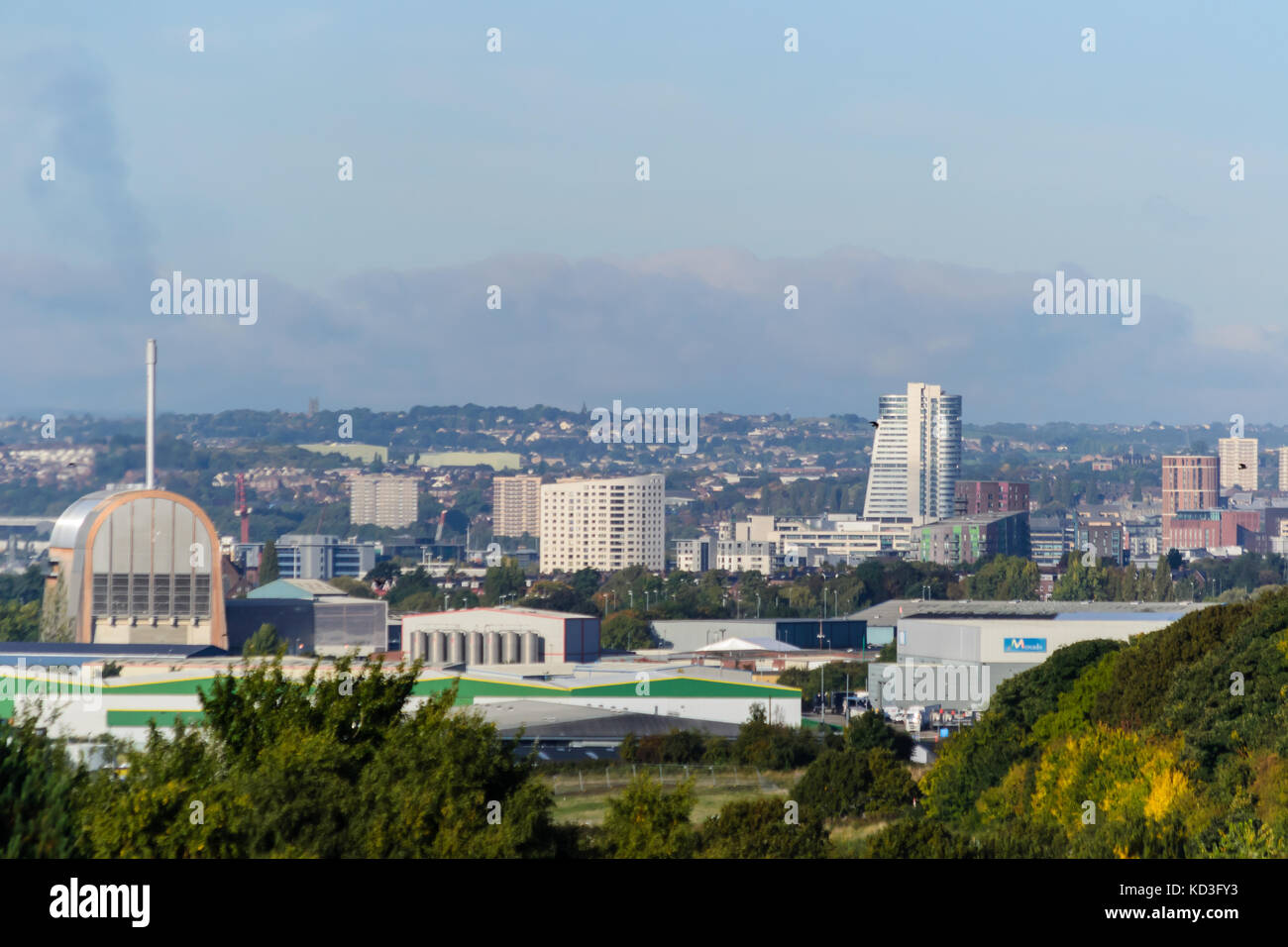 Leeds City scape featuring towerblocks and skyscrapers . In the United ...