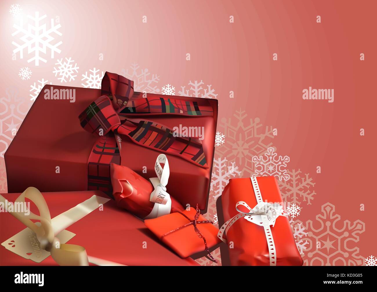Christmas Background with Red Gifts Stock Vector Image & Art - Alamy