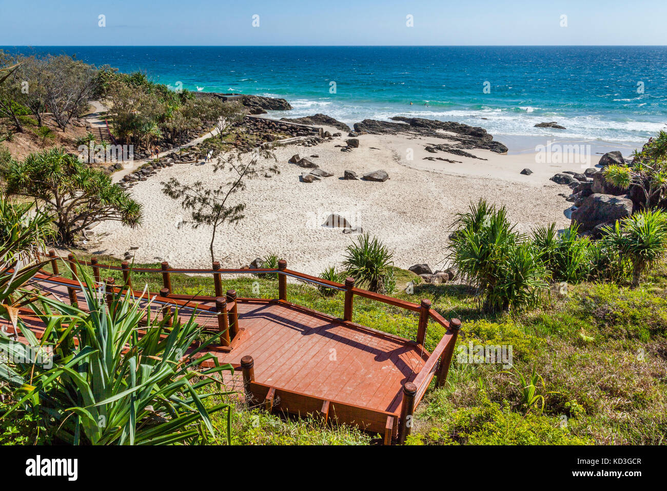 Australia, Queensland, Coolangatta, beach at Snapper Rocks Stock Photo ...