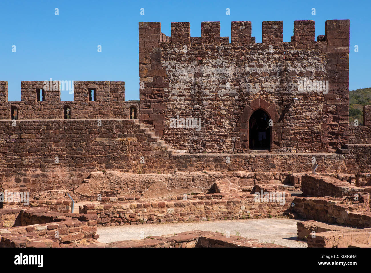 Inside the Castle of Silves, located in the historic and beautiful city ...