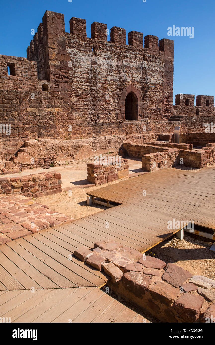 A view inside the magnificent Castle of Silves, located in the historic ...