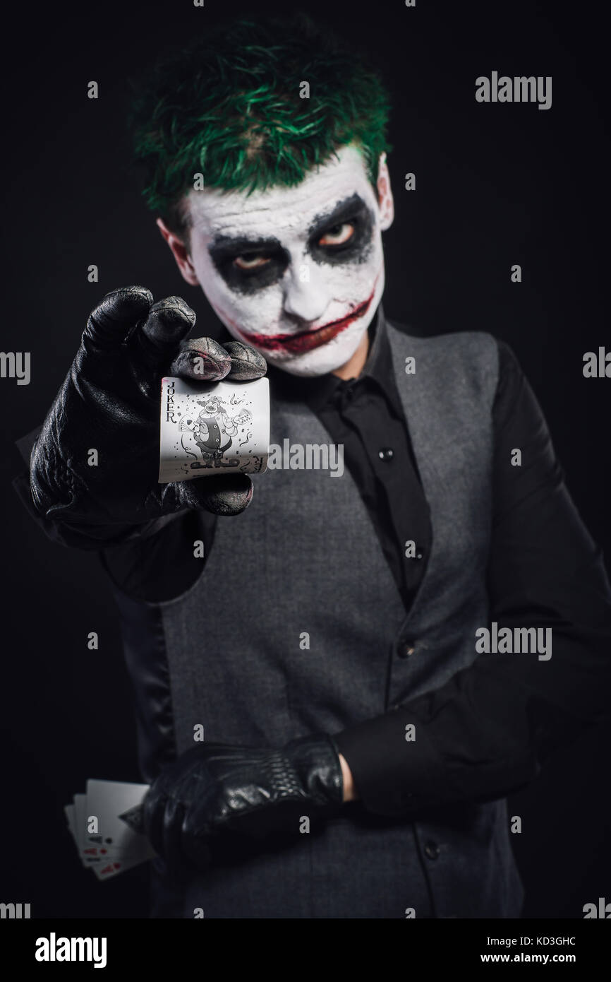 crazy joker face. Halloween Stock Photo - Alamy