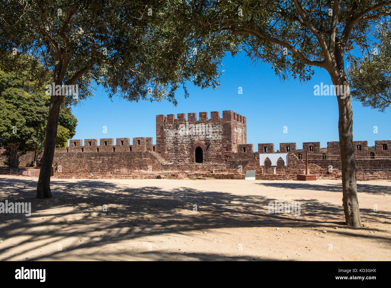 A view inside the magnificent Castle of Silves, located in the historic ...