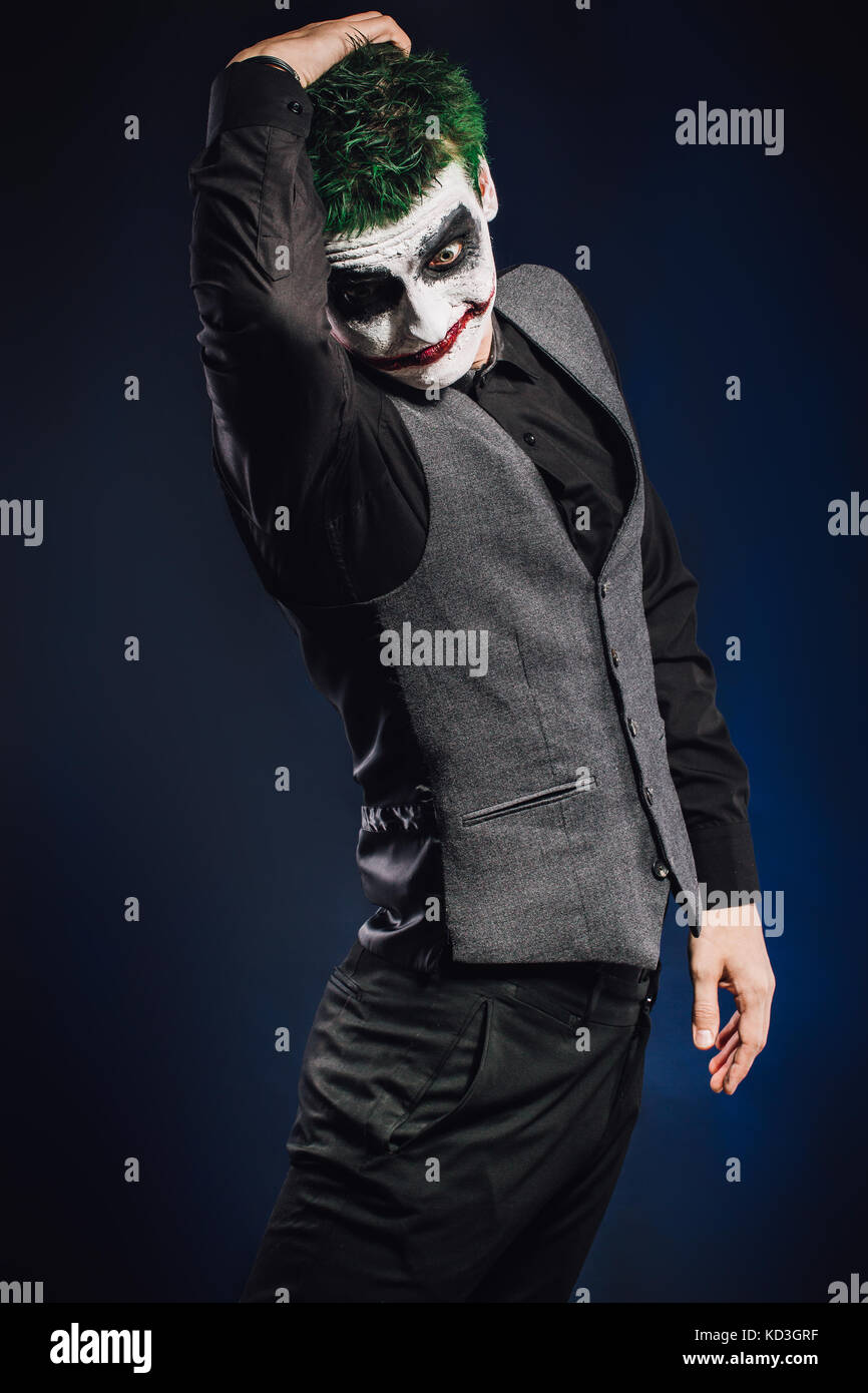 crazy joker face. Halloween Stock Photo - Alamy