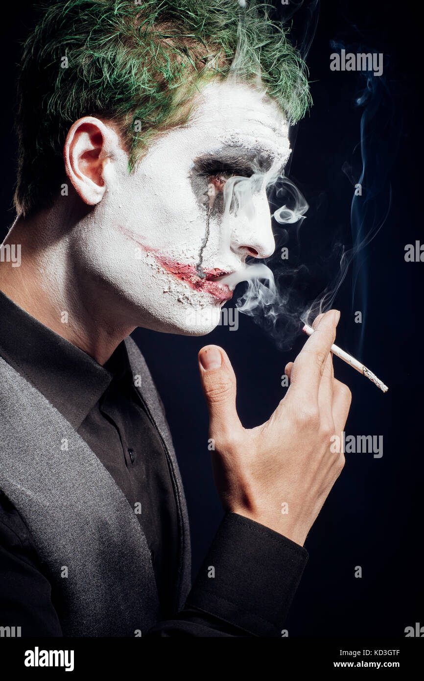 crazy joker face. Halloween Stock Photo - Alamy