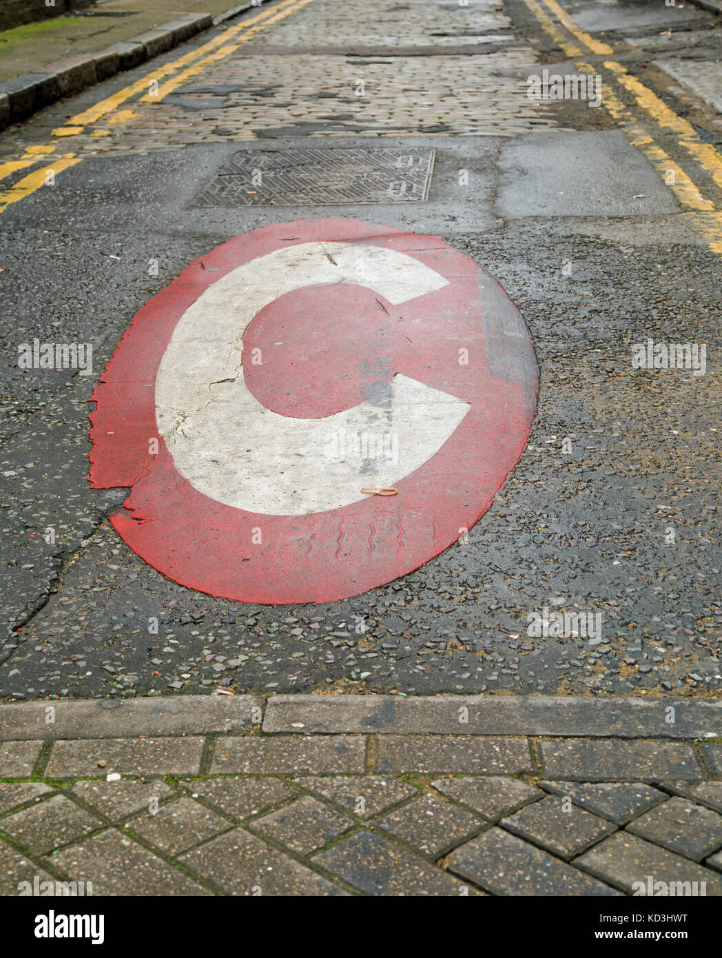 A Congestion Charge sign on a small quiet road Stock Photo - Alamy