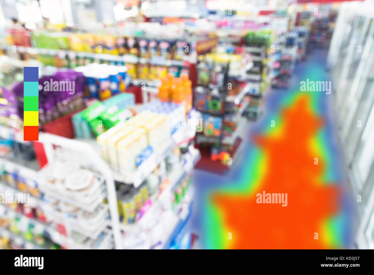 Heatmap Analytic in smart retail shop technology concept. Artificial ...