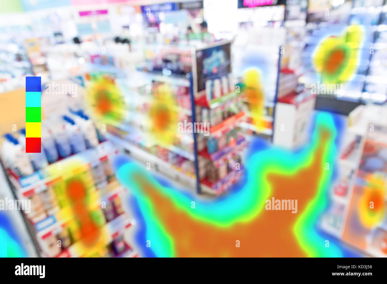 Heatmap Analytic in smart retail shop technology concept. Artificial ...