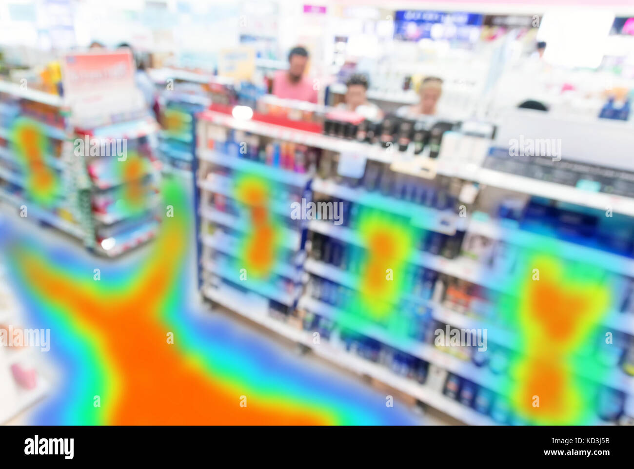 Heatmap Analytic in smart retail shop technology concept. Artificial ...