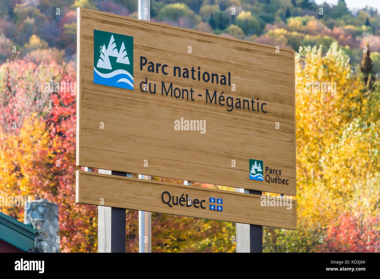 Parc National du Mont Megantic Signage, in Quebec Province, Canada ...