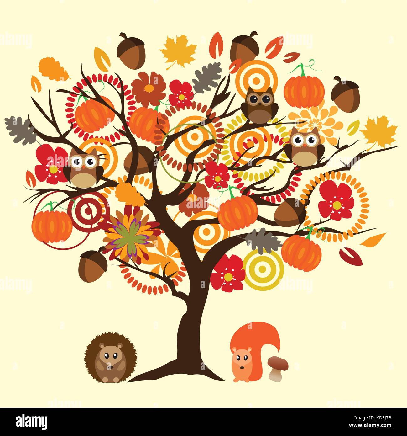 Wallpaper fall tree Stock Vector Images - Alamy