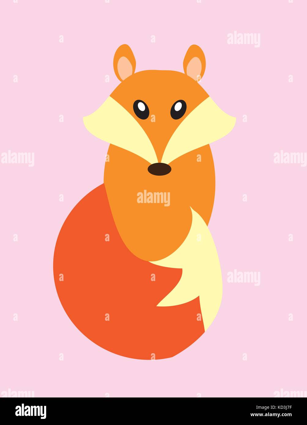 vector illustration of a cute fox isolated Stock Vector Image & Art - Alamy