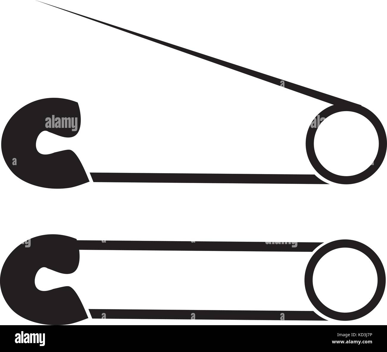Vector illustration of safety pin,web, logo, flat image. object ...