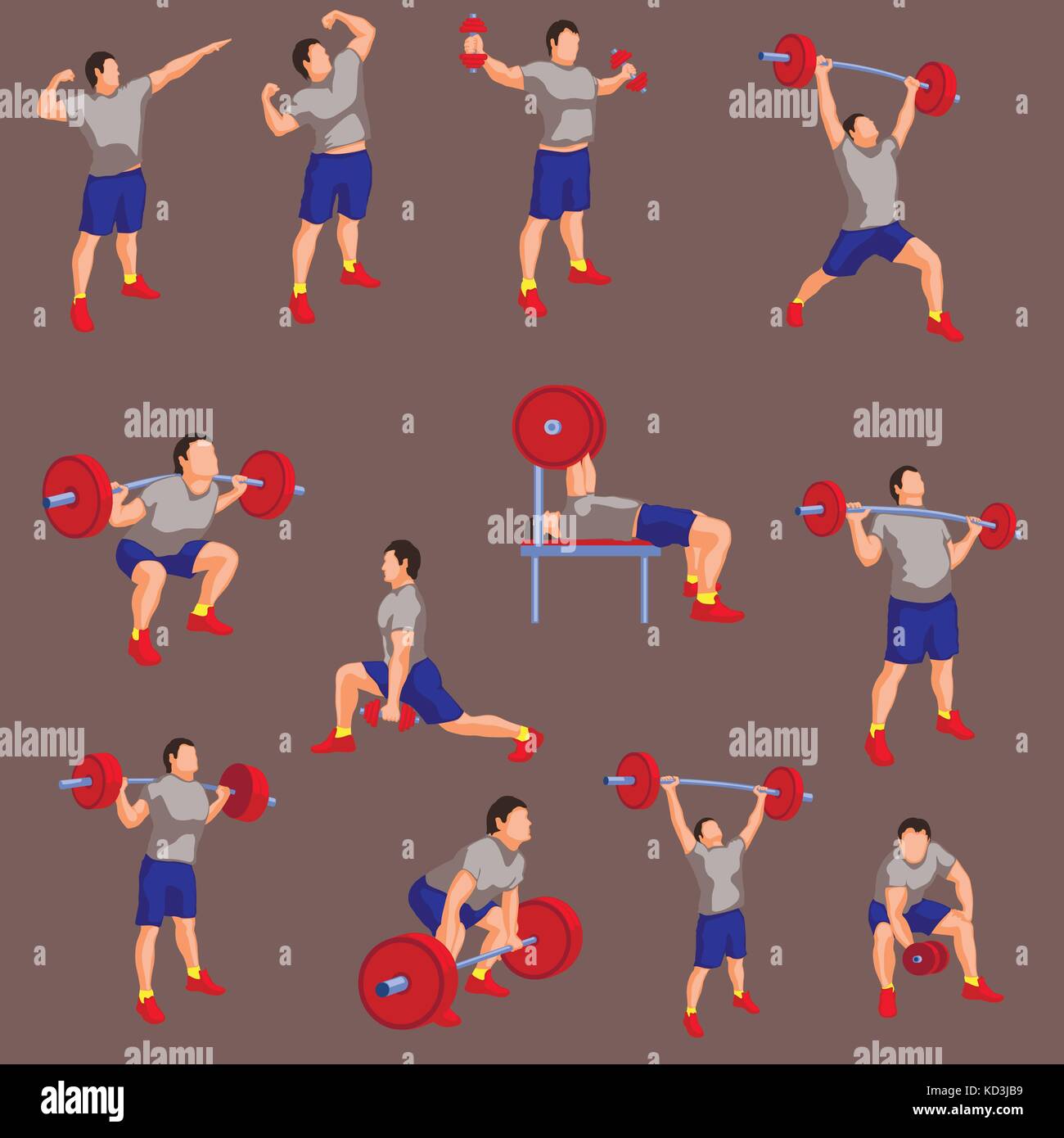 set of colored bodybuilders Stock Vector Image & Art - Alamy