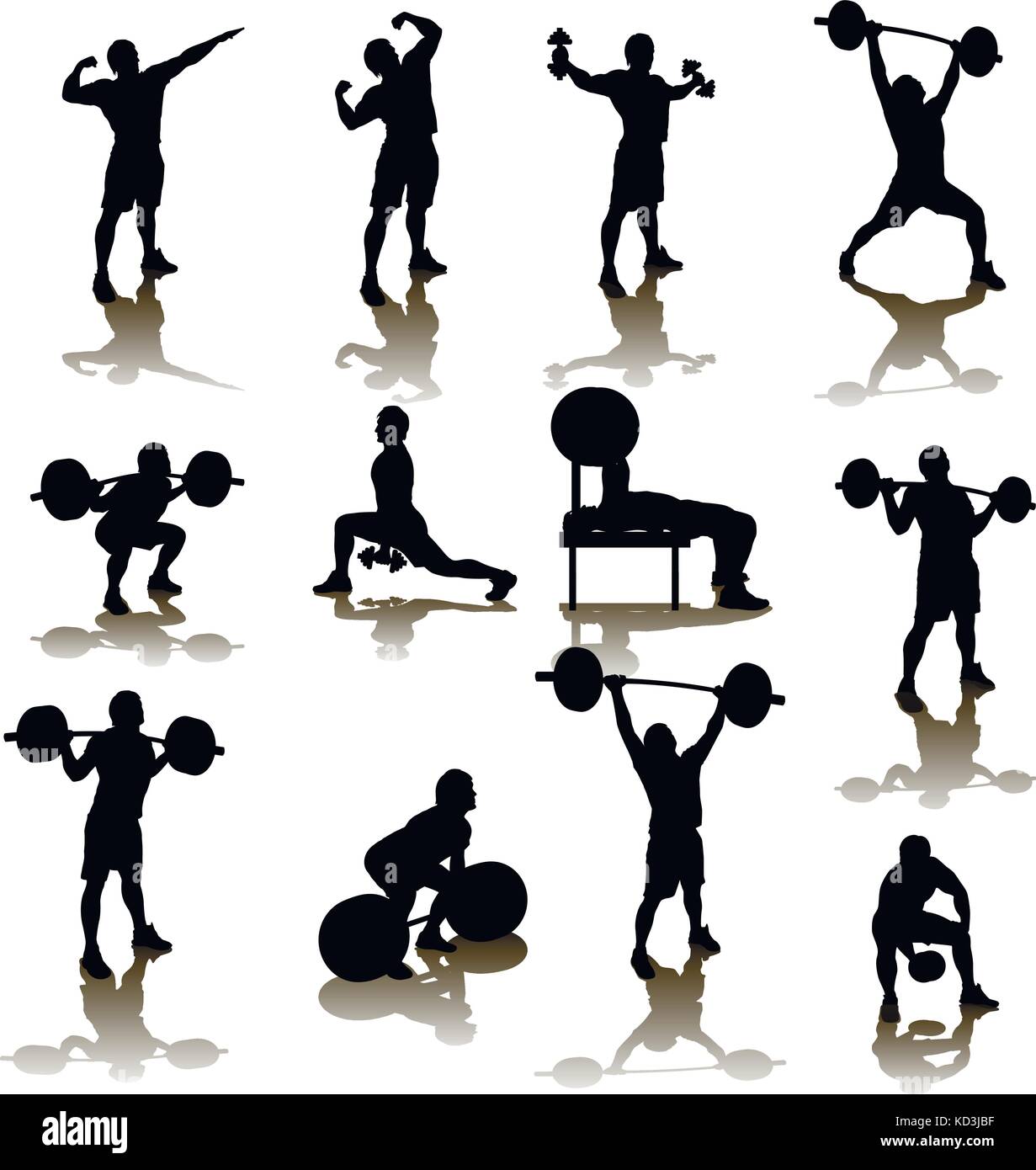Muscle man silhouette Cut Out Stock Images & Pictures - Alamy