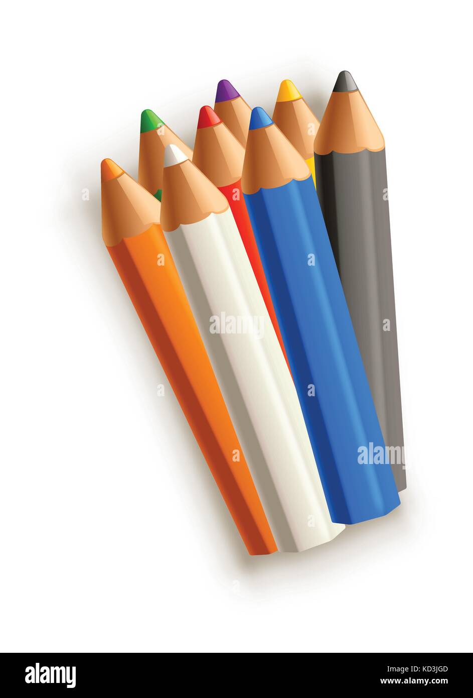 Pencils ruler on white Stock Vector Images - Alamy