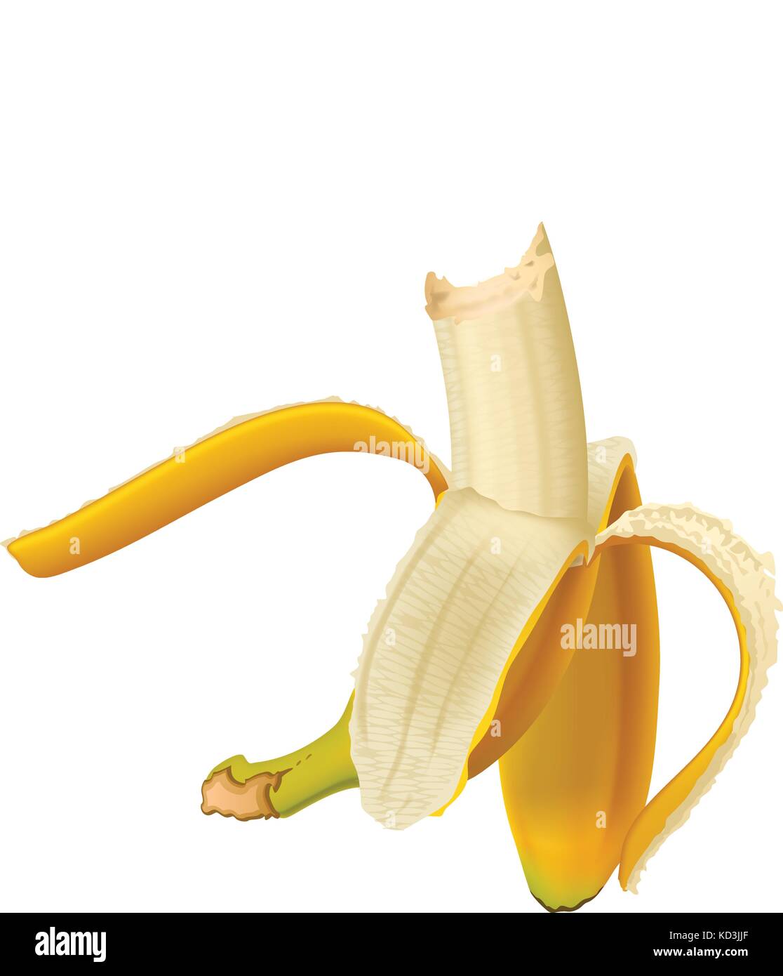 Fresh peeled yellow banana Stock Vector Images - Alamy