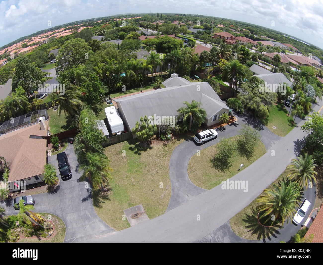 Middle class neighborhood in Florida aerial view Stock Photo - Alamy
