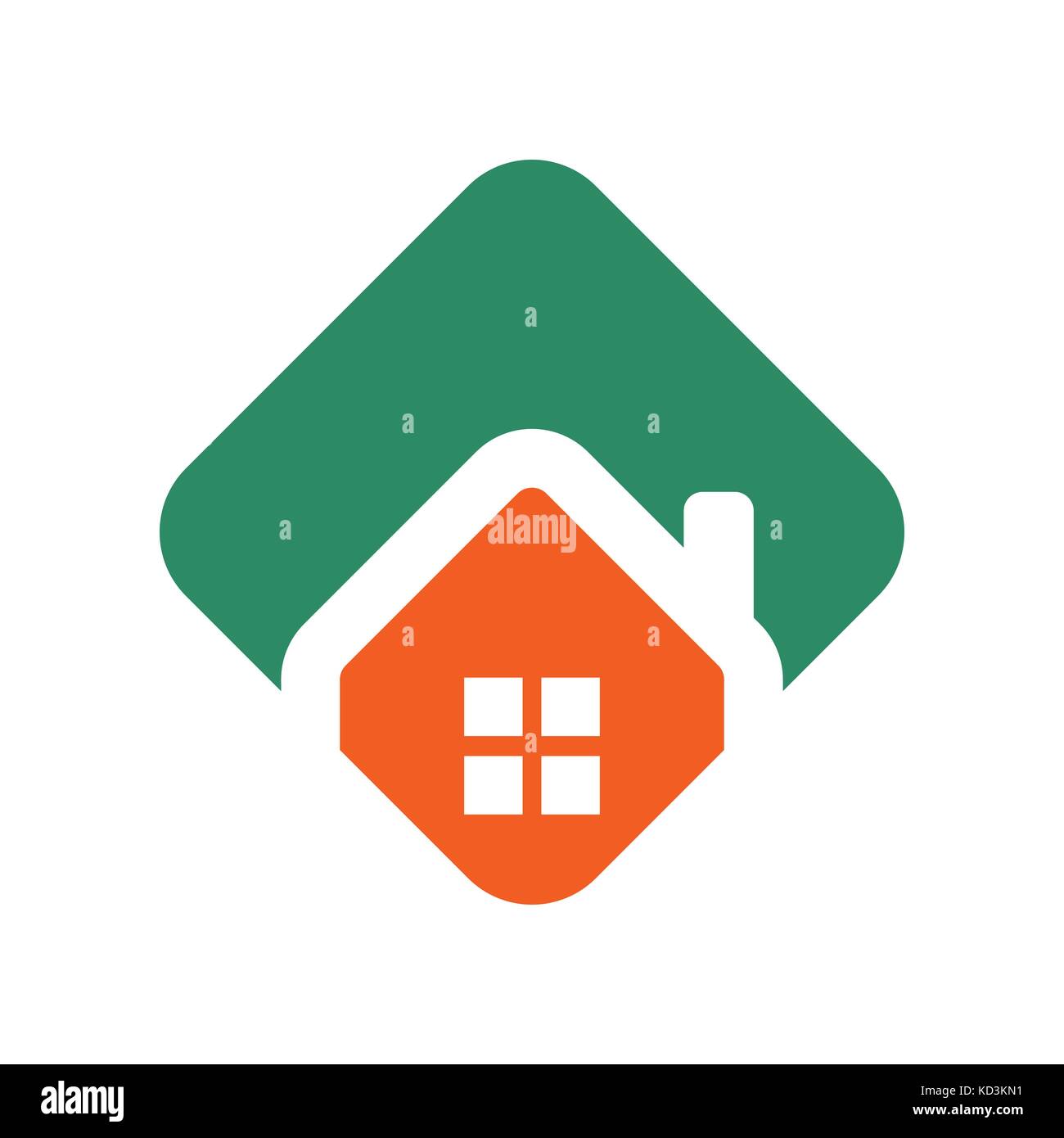 Property Symbol Polygonal Green & Orange House Logo Stock Vector Image ...