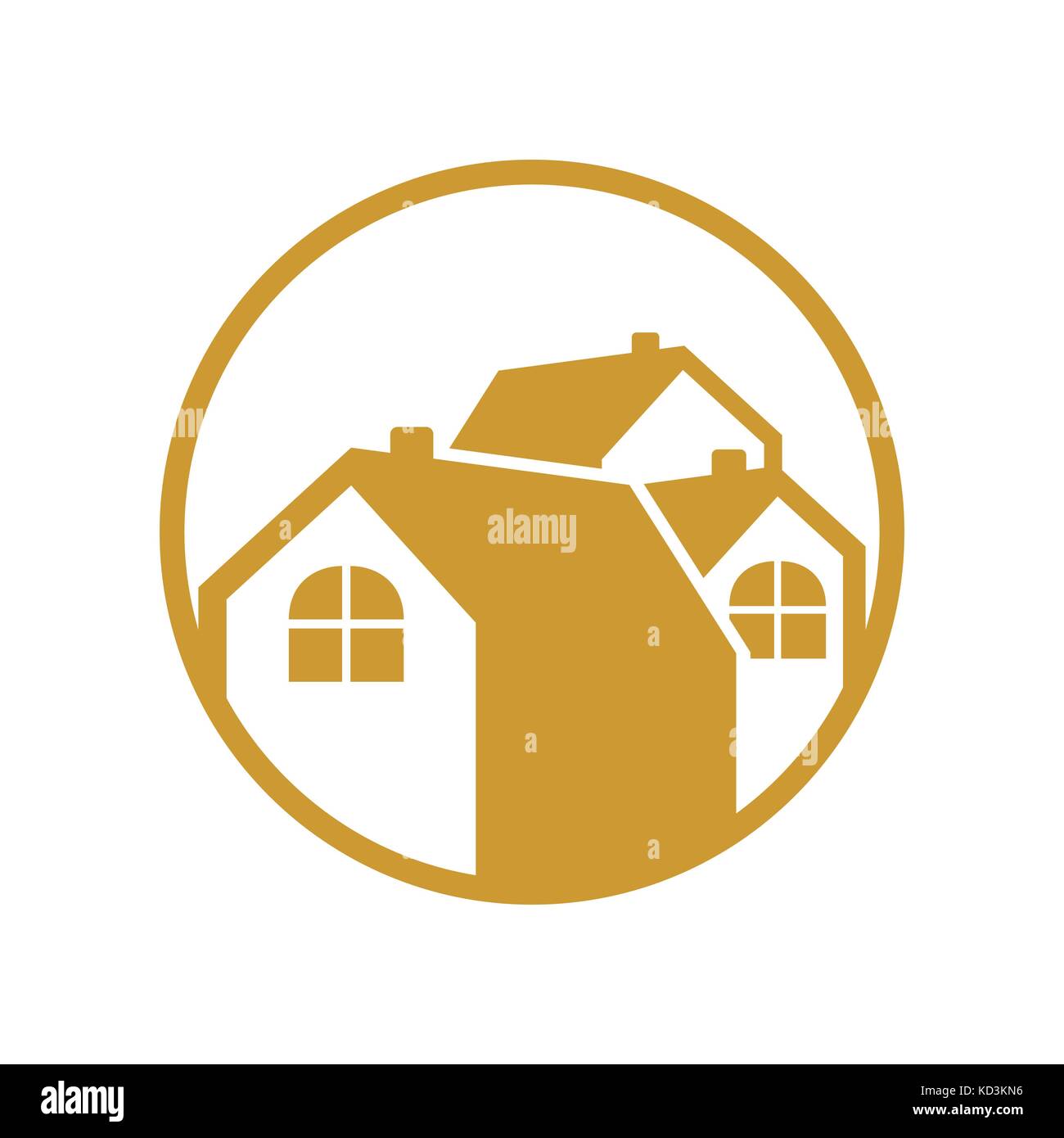 Property Symbol Circular Group House Gold Logo Stock Vector Image & Art ...
