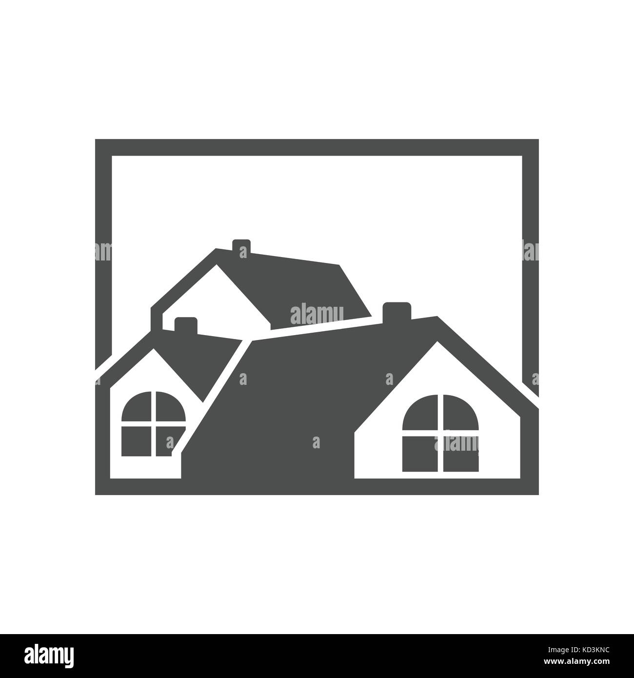 Property Symbol Group House Illustration Grey Logo Stock Vector Image ...