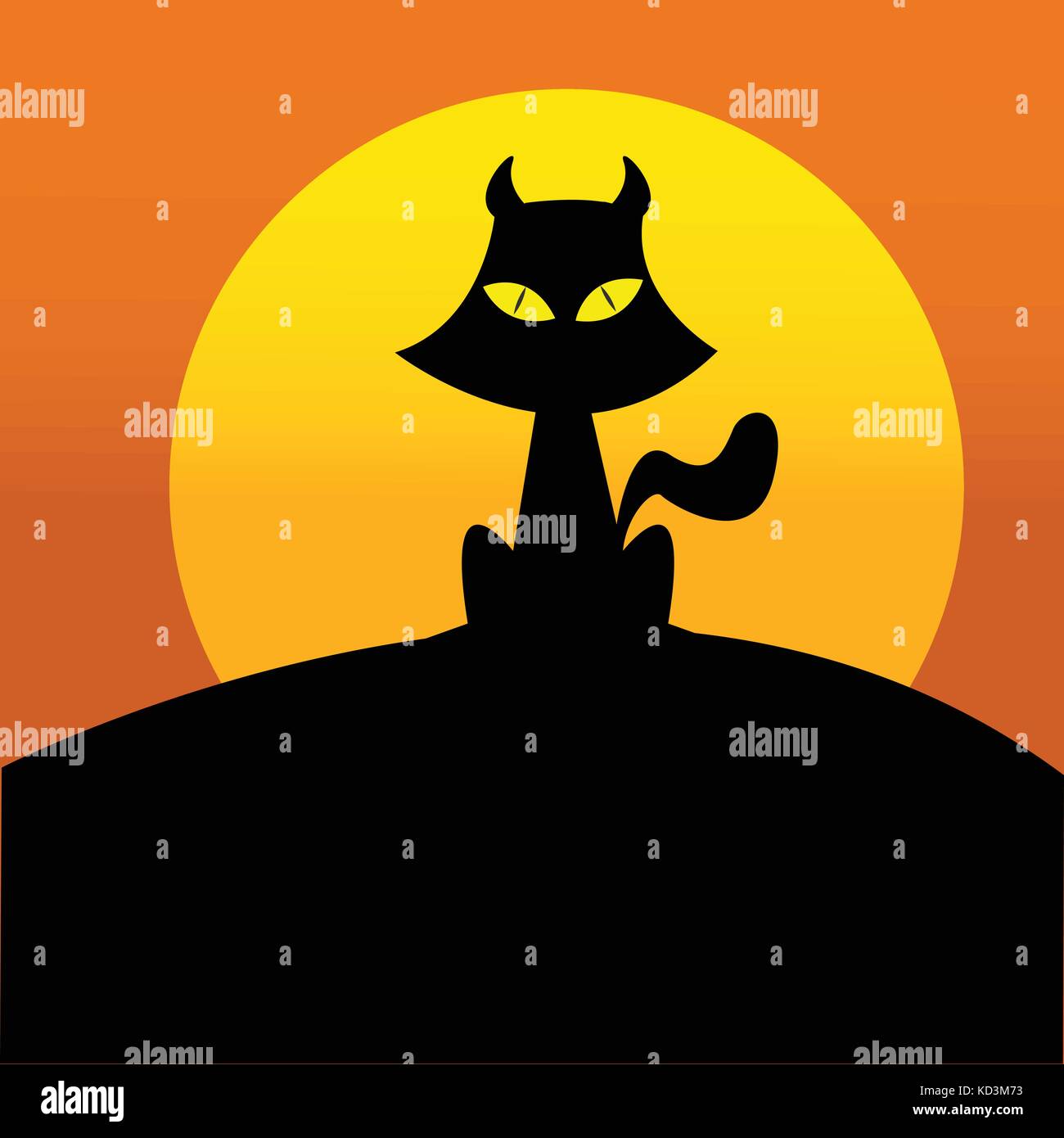 Cat and sunset Stock Vector Images - Alamy