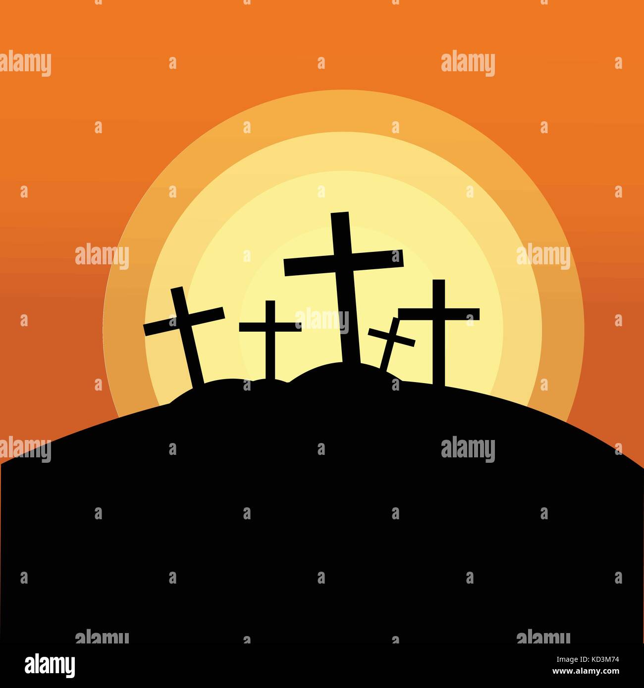 Cemetery at sunset Stock Vector Images - Alamy