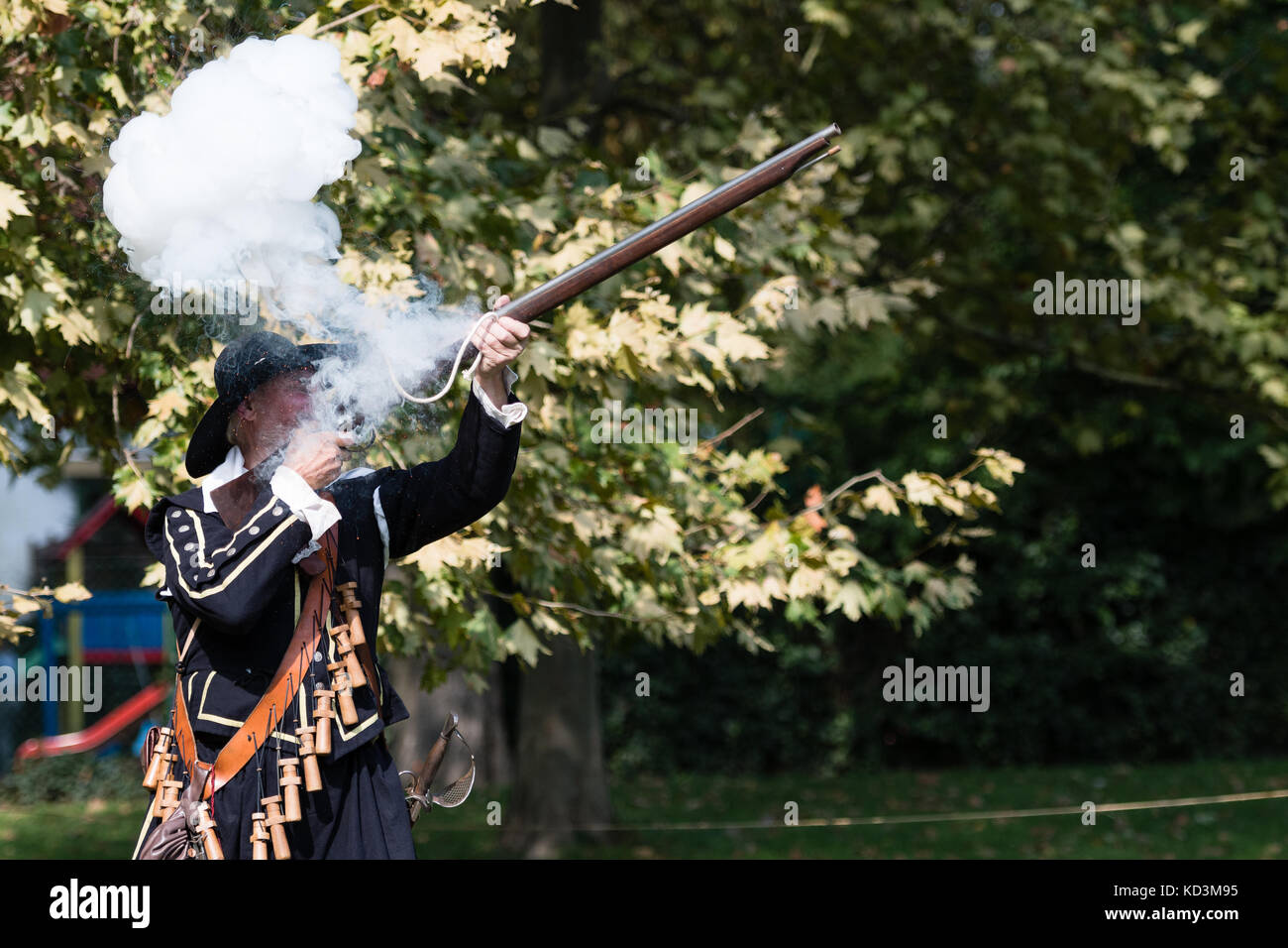 BRATISLAVA, SLOVAKIA - SEP 30: Fight during annual re-enactment of ...