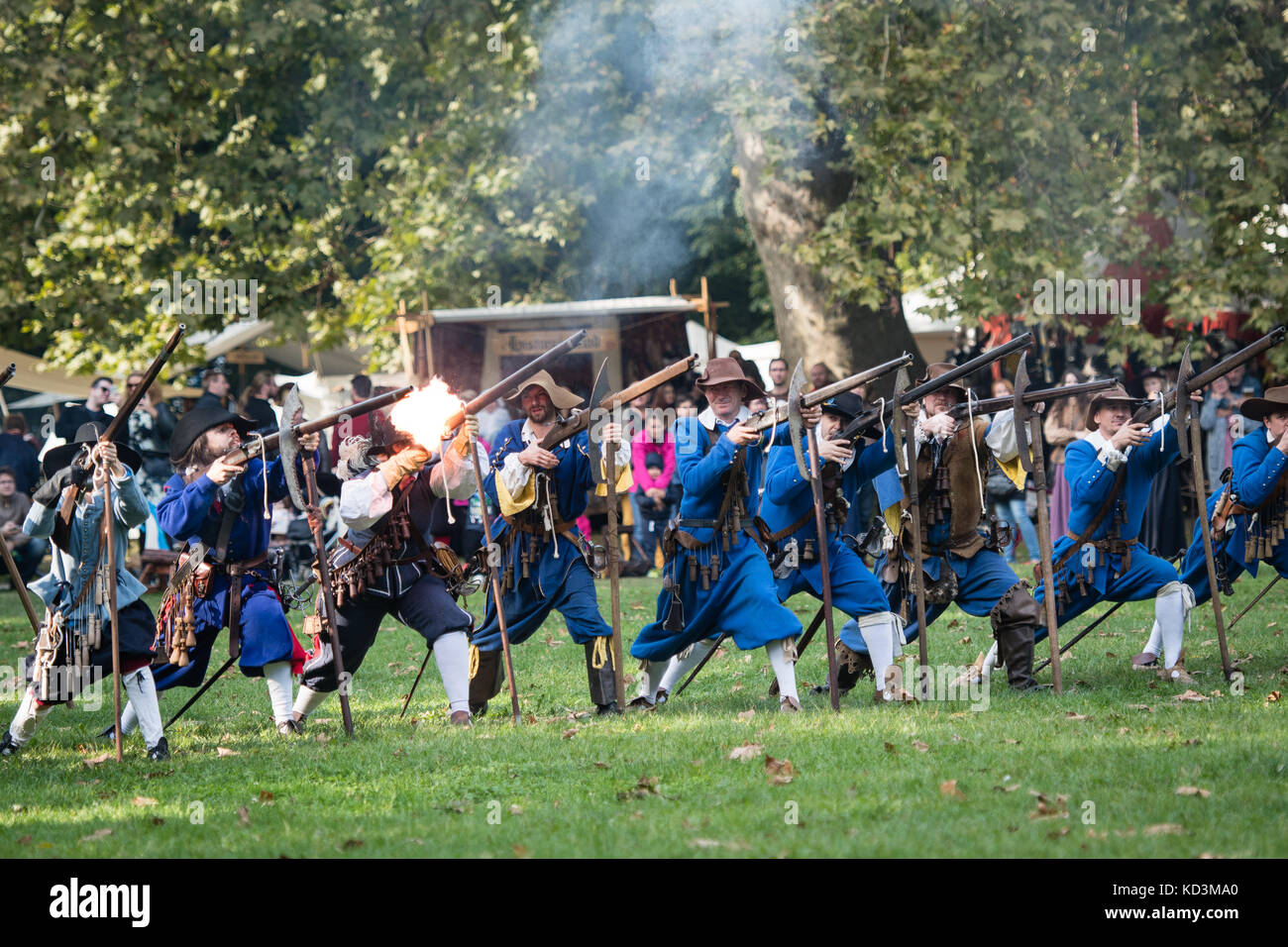 BRATISLAVA, SLOVAKIA - SEP 30: Fight during annual re-enactment of ...