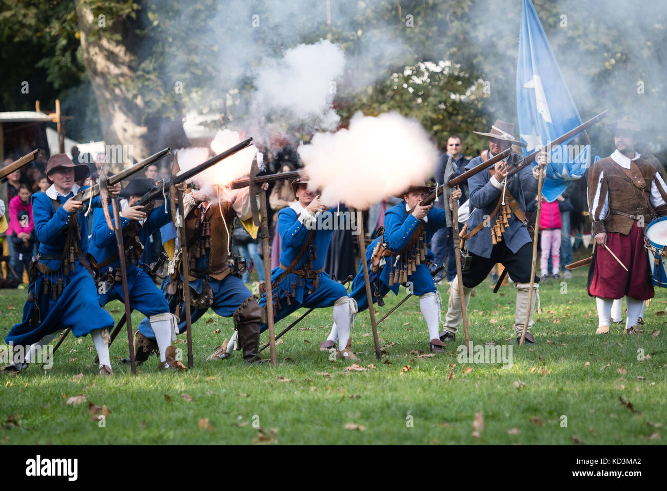 BRATISLAVA, SLOVAKIA - SEP 30: Fight during annual re-enactment of ...