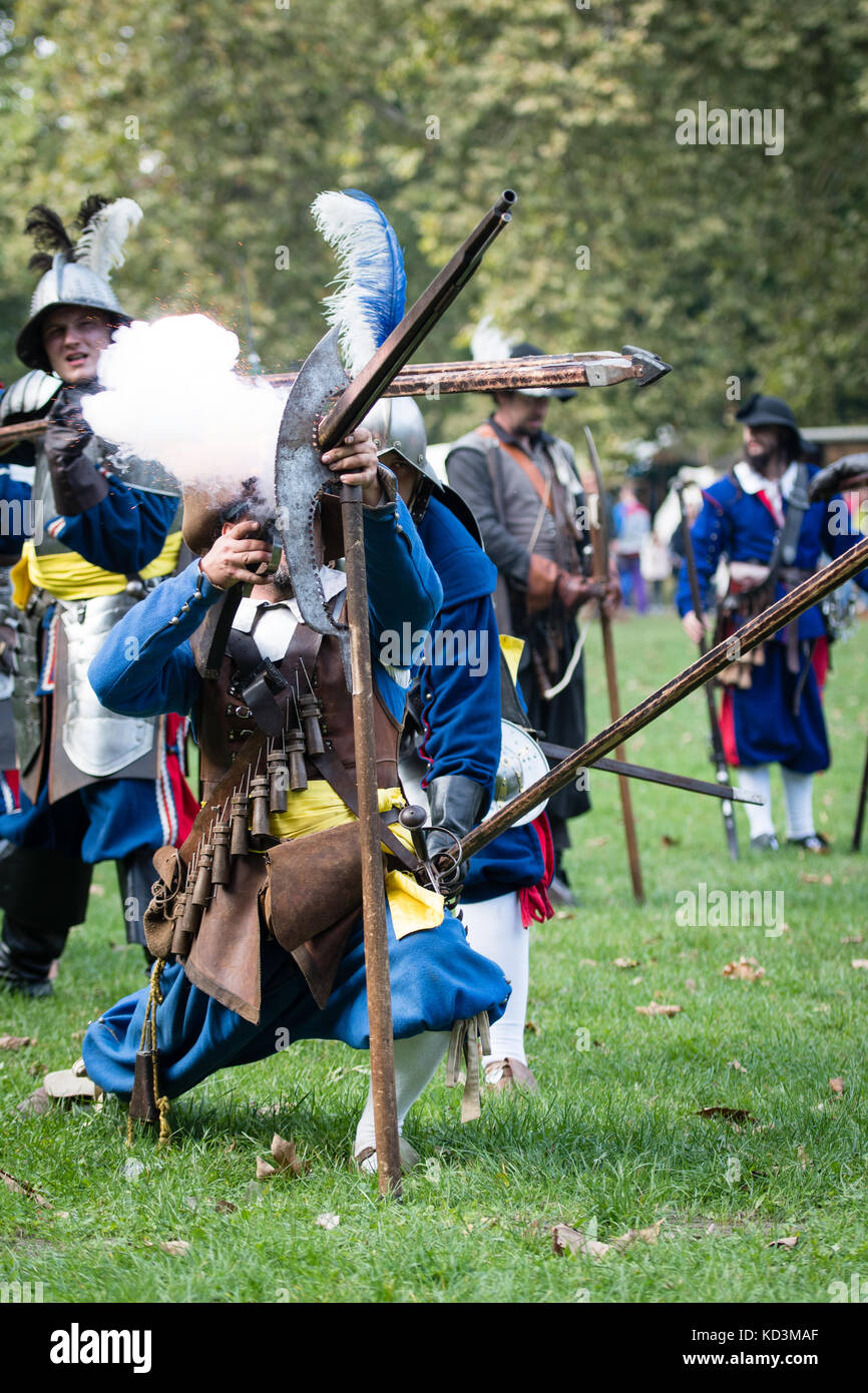 BRATISLAVA, SLOVAKIA - SEP 30: Fight during annual re-enactment of ...