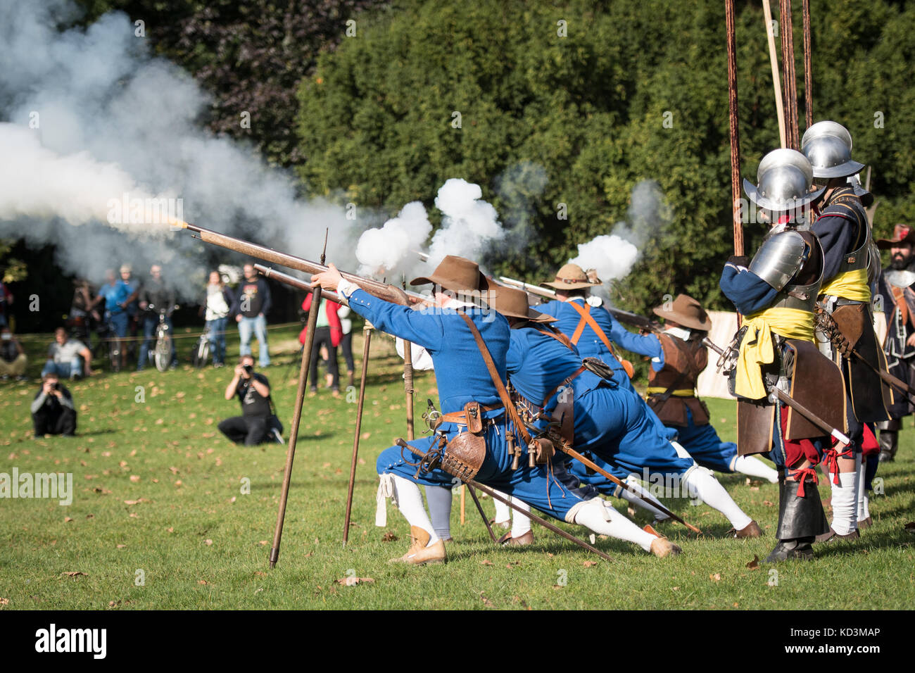 BRATISLAVA, SLOVAKIA - SEP 30: Fight during annual re-enactment of ...
