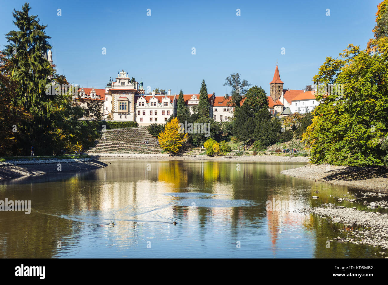 Pruhonice, Czech Republic- September 30, 2017: Pruhonice Chateau and ...