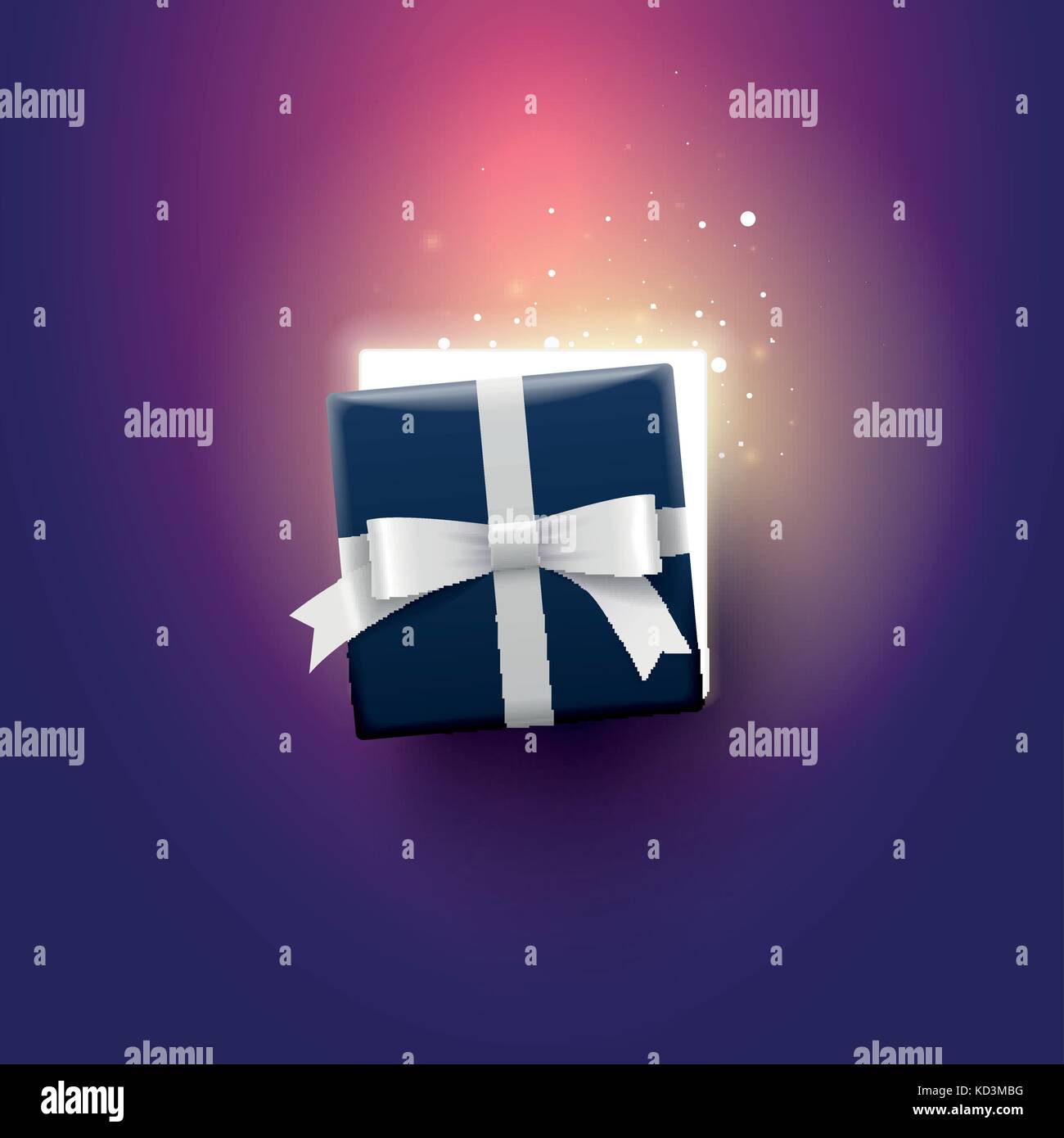 Half open gift box with magical lights. Surprise concept Stock Vector ...