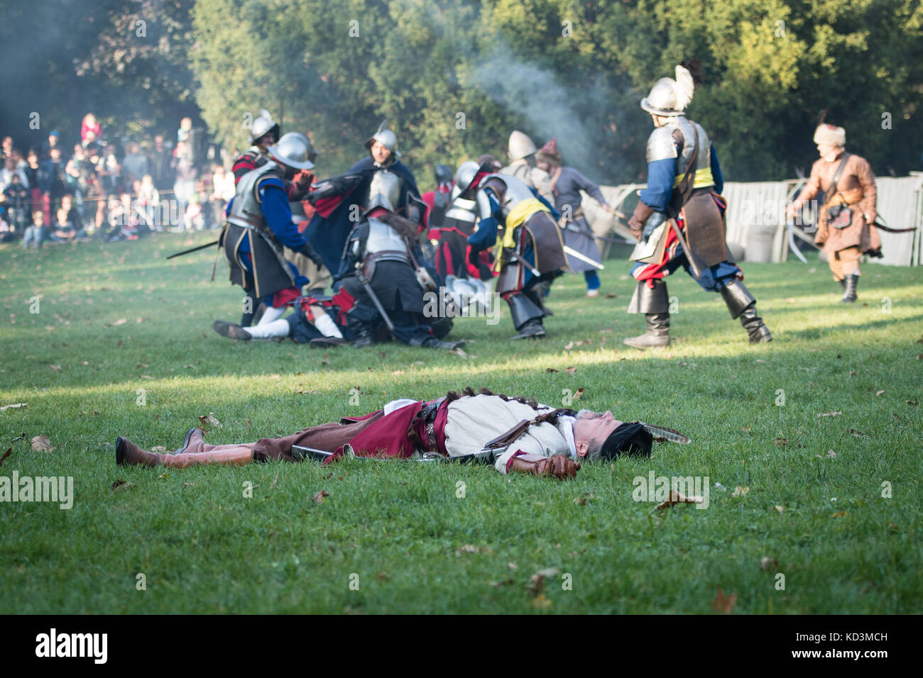 BRATISLAVA, SLOVAKIA - SEP 30: Fight during annual re-enactment of ...