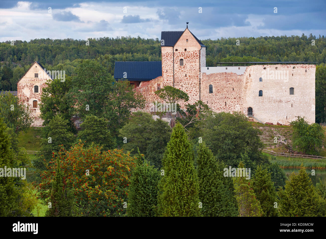 Finland heritage in Aland islands. Kastelholm Slott rebuilt castle ...