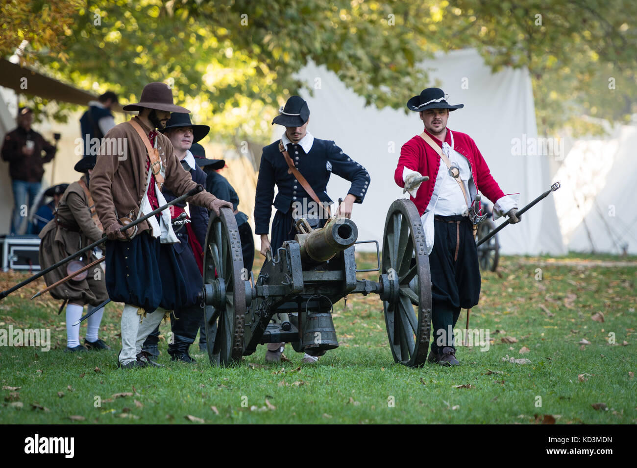 BRATISLAVA, SLOVAKIA - SEP 30: Fight during annual re-enactment of ...