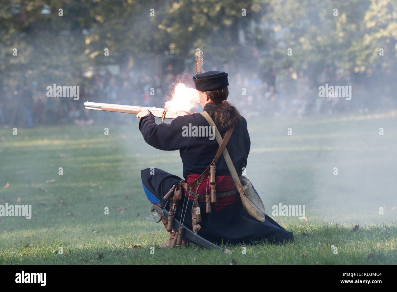 BRATISLAVA, SLOVAKIA - SEP 30: Fight during annual re-enactment of ...