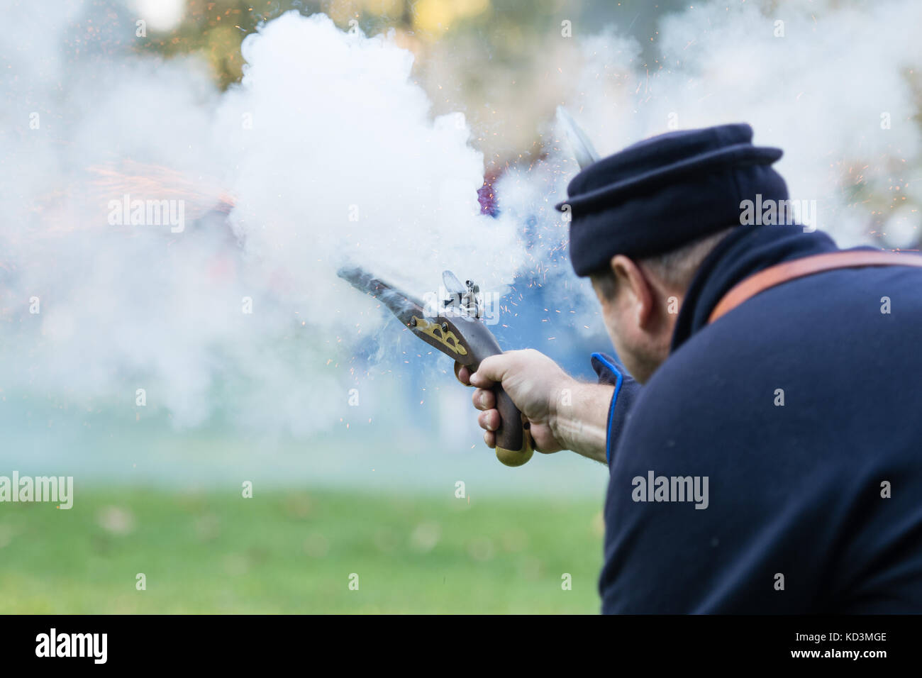 BRATISLAVA, SLOVAKIA - SEP 30: Fight during annual re-enactment of ...