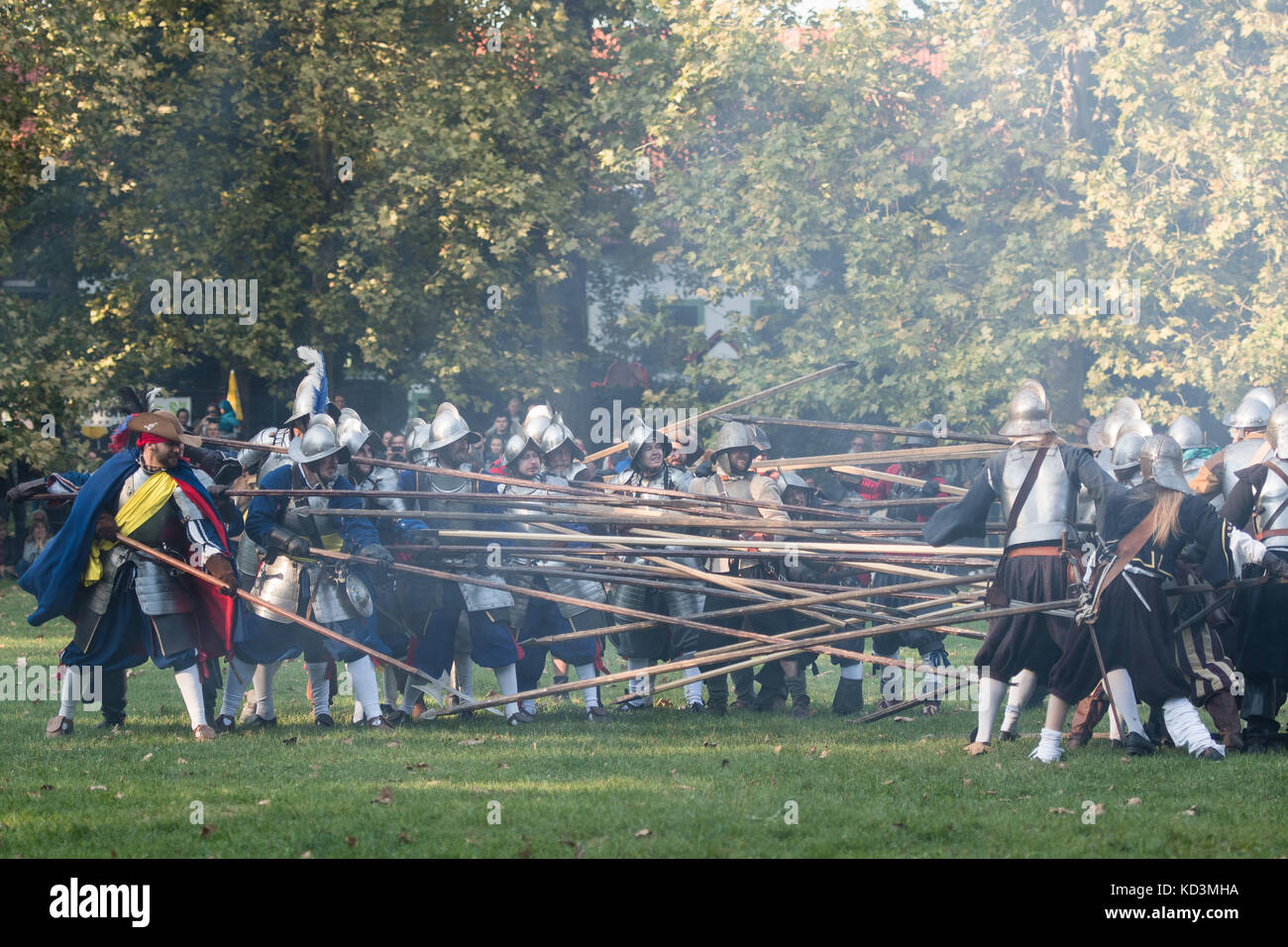 BRATISLAVA, SLOVAKIA - SEP 30: Fight during annual re-enactment of ...