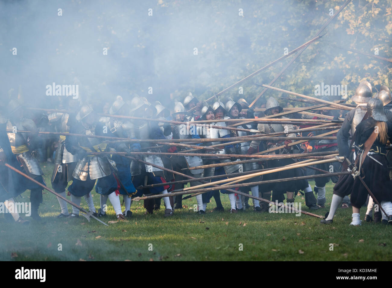 BRATISLAVA, SLOVAKIA - SEP 30: Fight during annual re-enactment of ...
