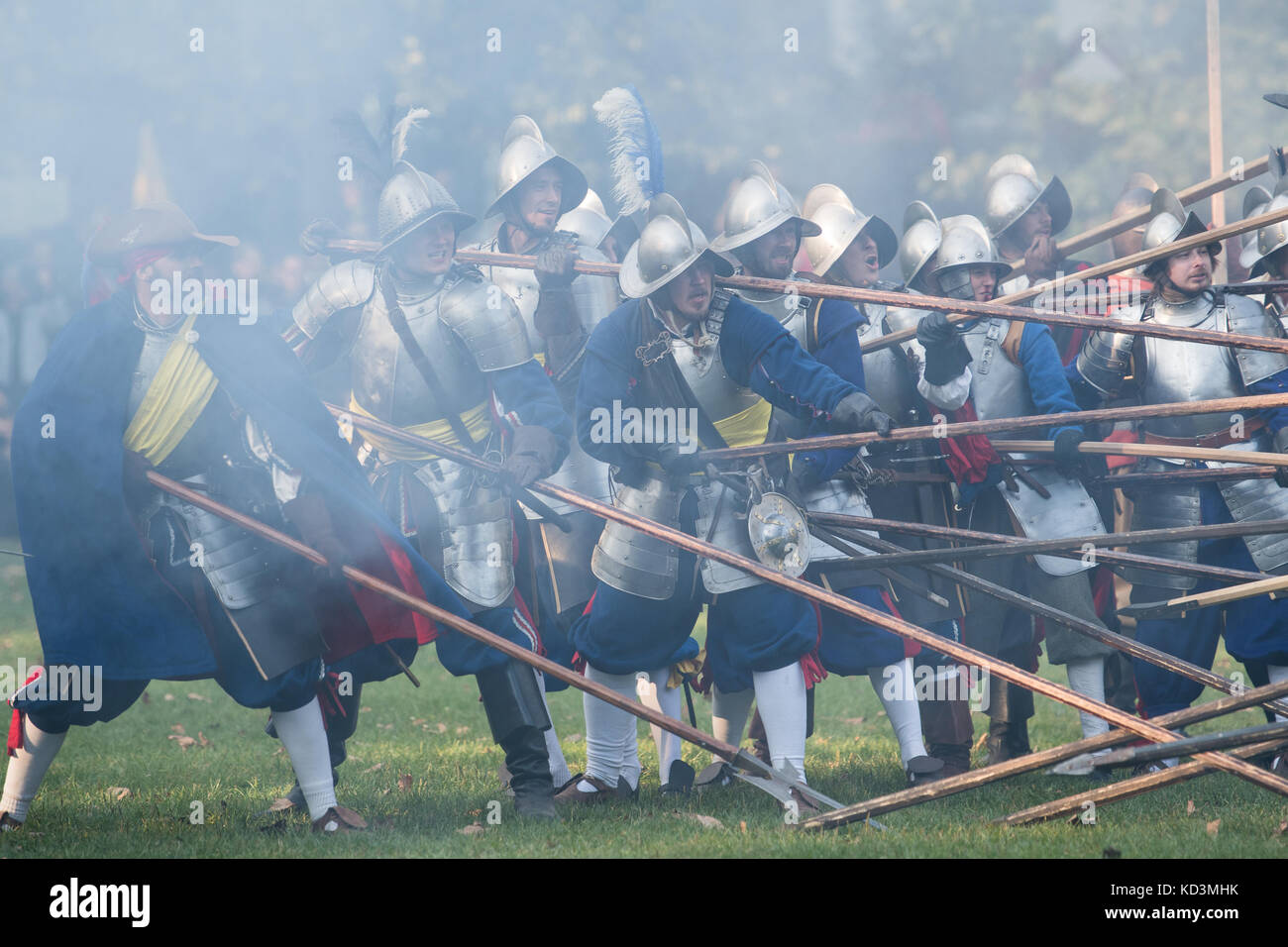 BRATISLAVA, SLOVAKIA - SEP 30: Fight during annual re-enactment of ...