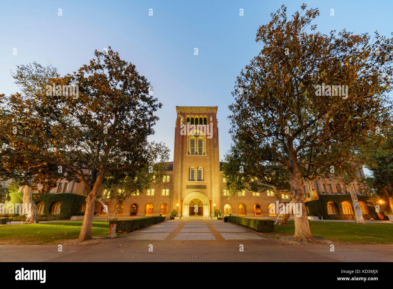 Los Angeles, OCT 8: Night view of the beautiful Bovard Auditorium on ...