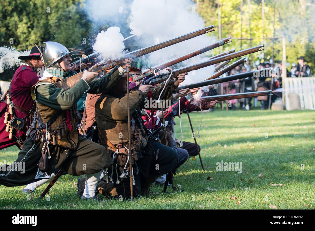 BRATISLAVA, SLOVAKIA - SEP 30: Fight during annual re-enactment of ...