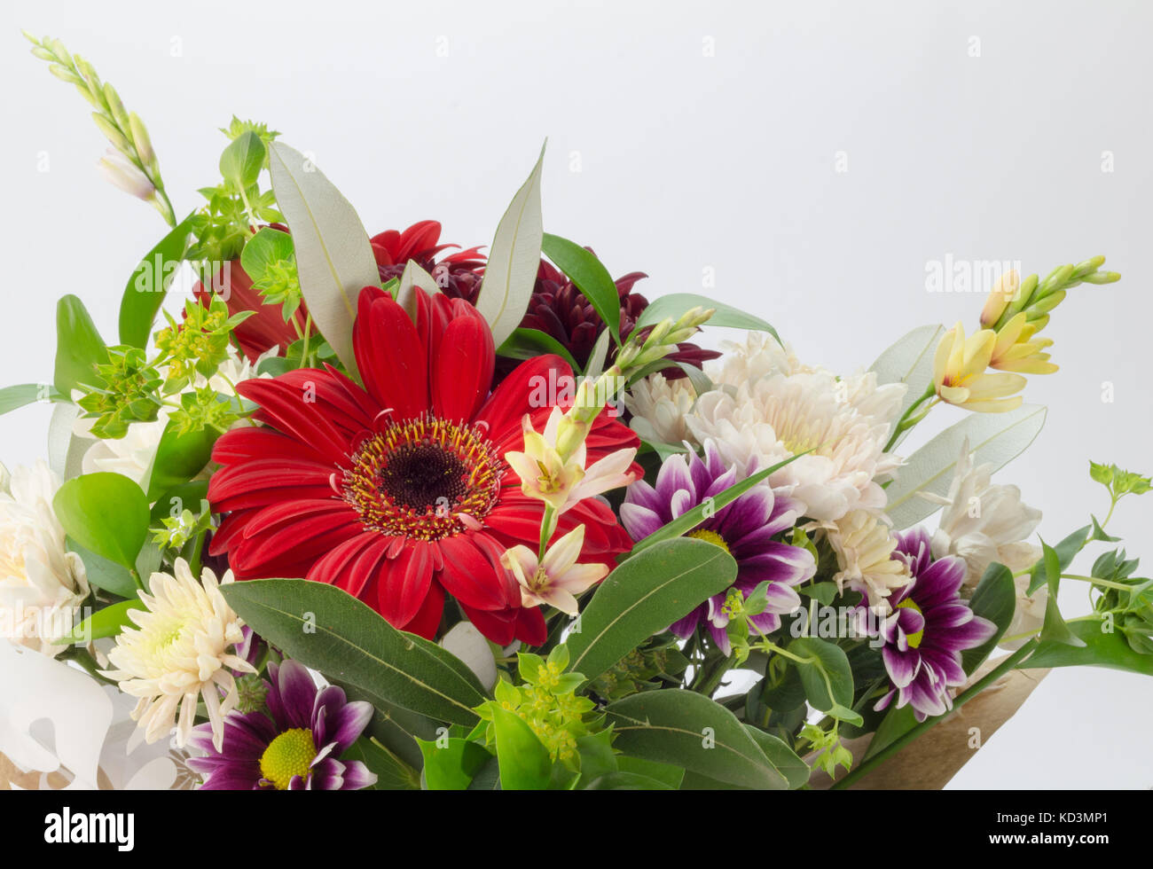 Flower bouquet. Bouquet of colourful flowers isolated on white Stock ...
